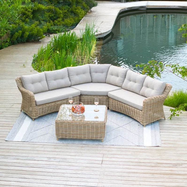 Barakaldo Natural Antique Outdoor Corner Seating Set